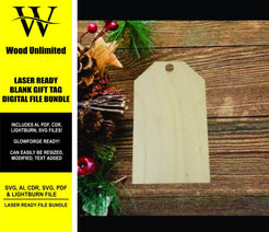 Christmas Name Tag SVG - Laser Ready Blank for Glowforge & Lightburn ...