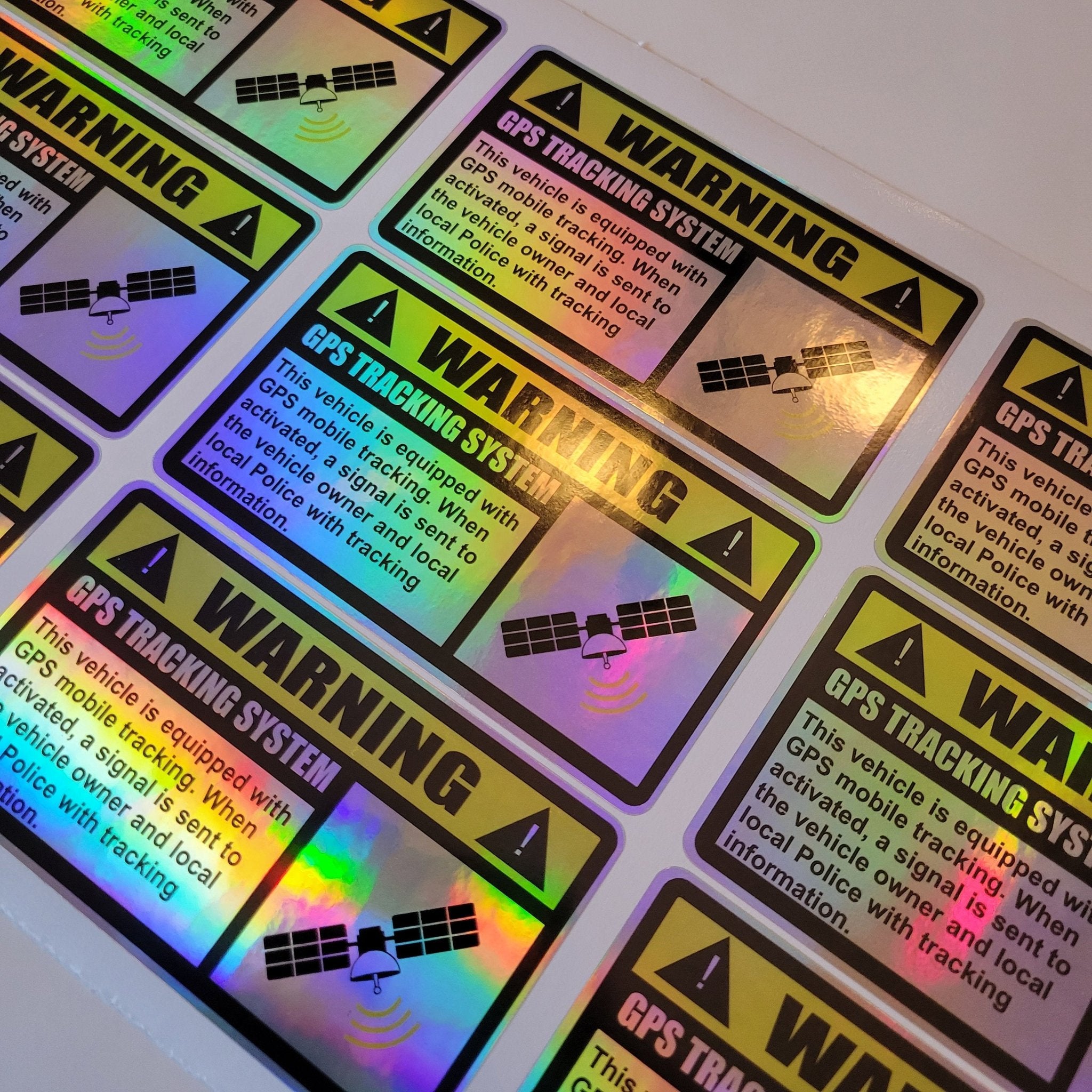 GPS Vehicle Car Alarm Security Caution Warning Decal Sticker ...