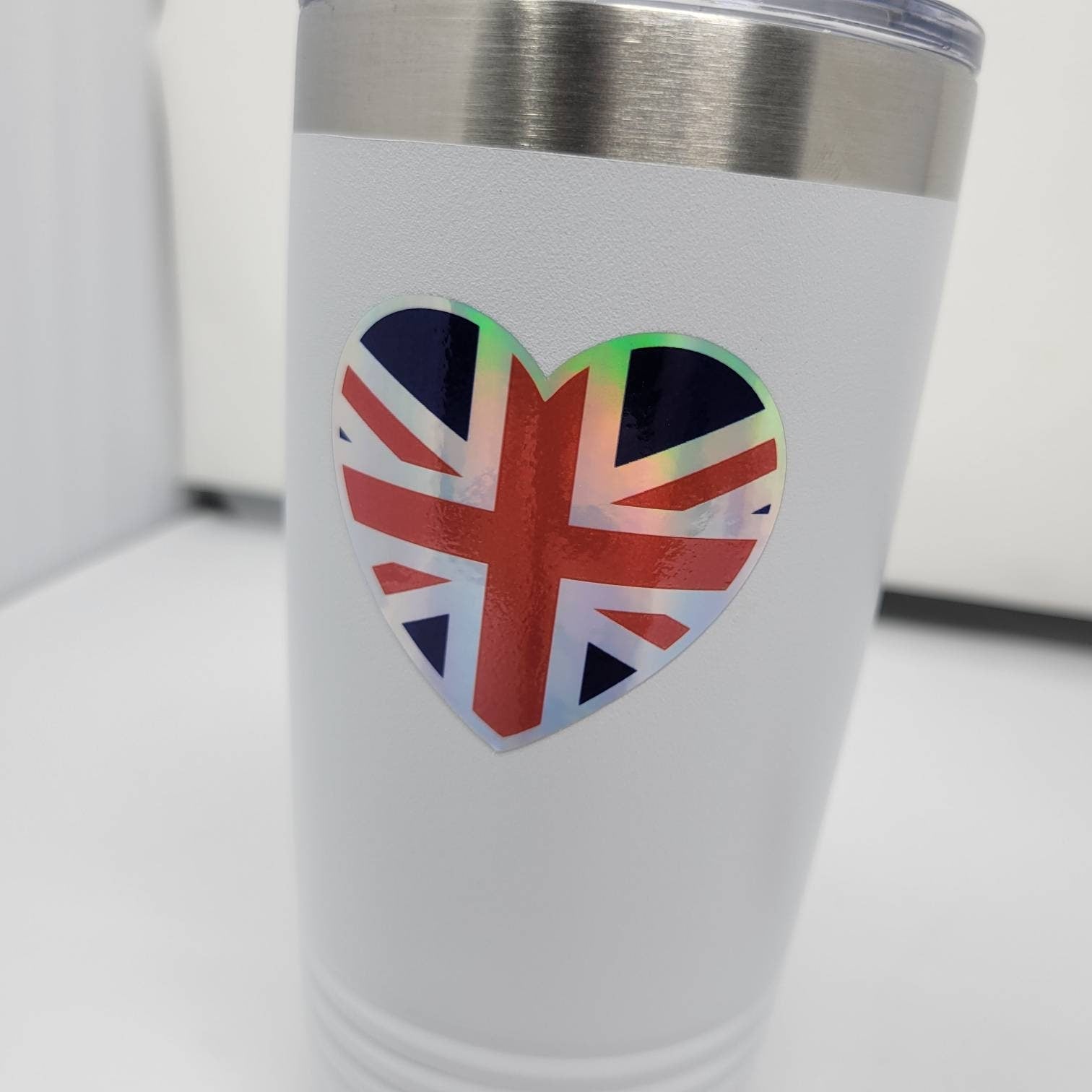 Holographic Sticker - British Heart Flag Sticker - Queen Elizabeth II ...