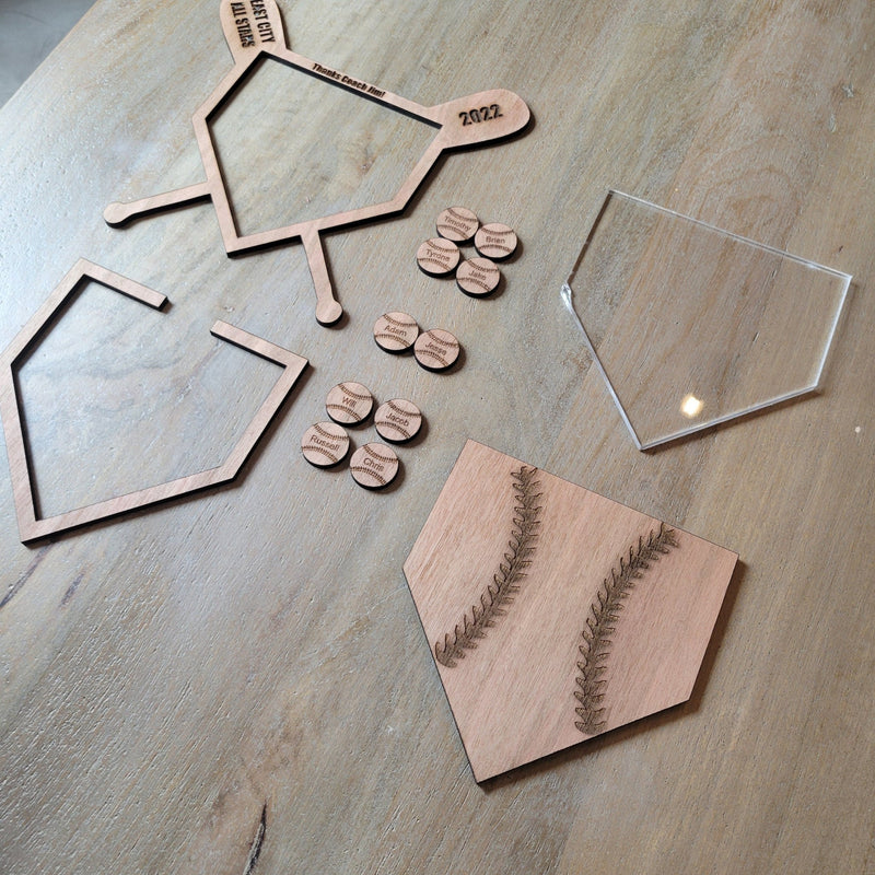 Laser Cut Coach's Gift - Baseball Laser File Bundle - Glowforge Ready ...