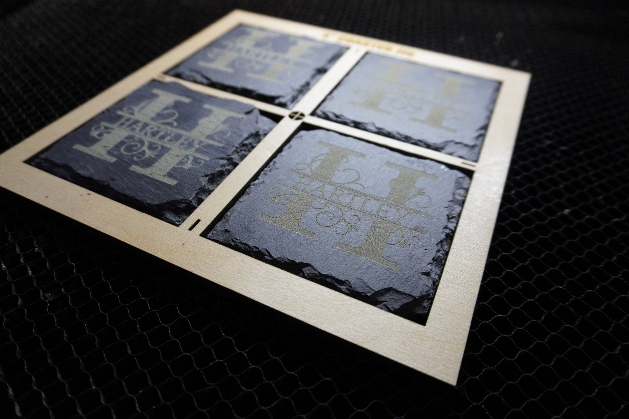 Laser Ready Coaster Jig- Slate Coaster Jig File - Lightburn - Omtech ...